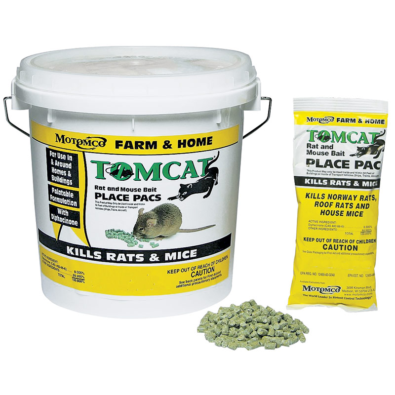 22 Ct. Motomco Tomcat Rat & Mouse Bait Place Pacs - Gebo's