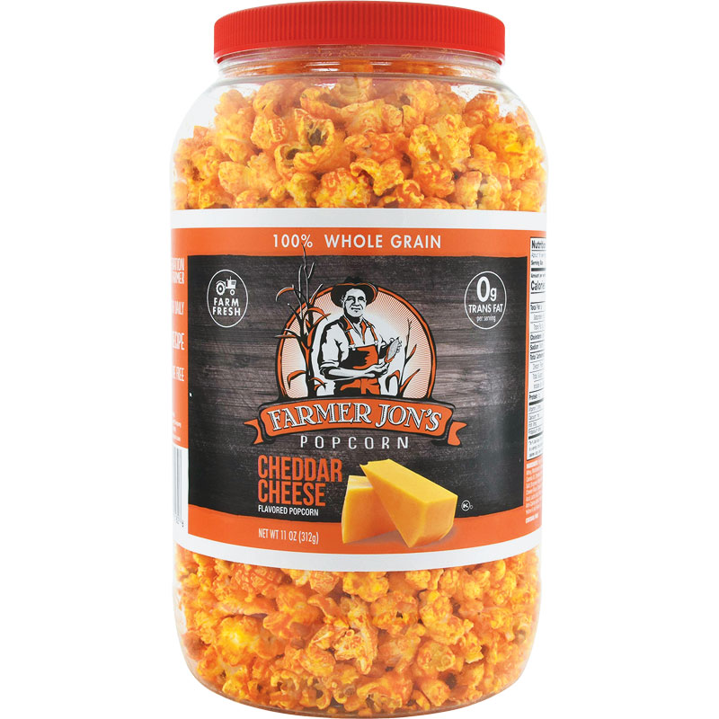 11 Oz. Farmer Jon's Popcorn Cheddar Cheese Flavored Popcorn - Gebo's