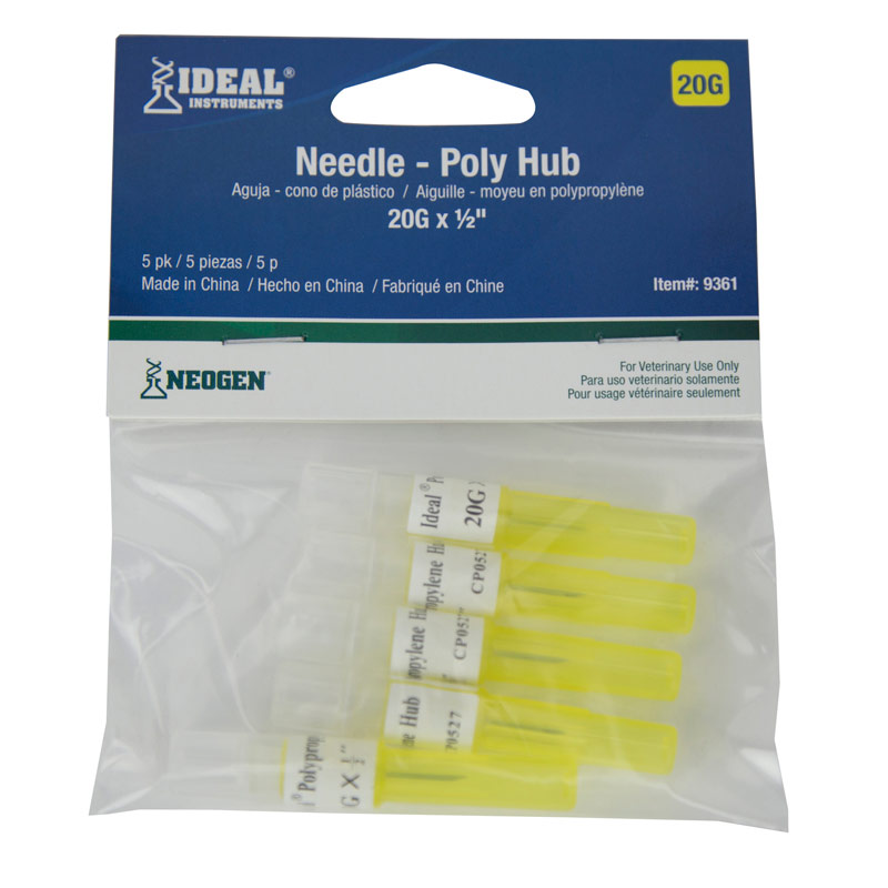 5 Pk. 20 G. x 1/2" Poly Hub Needles - Gebo's