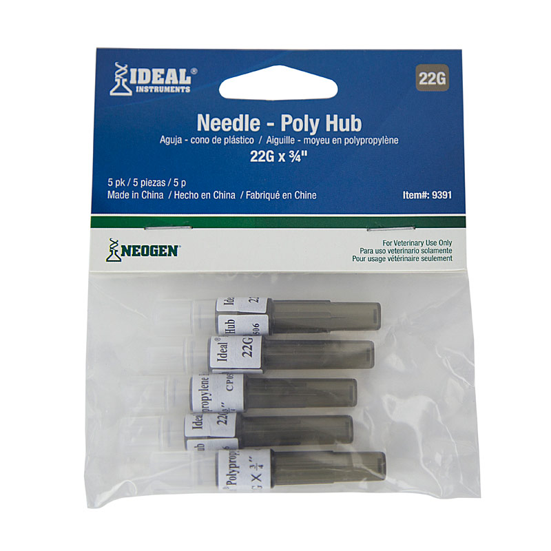5 Pk. 22 G. x 3/4" Poly Hub Needles - Gebo's