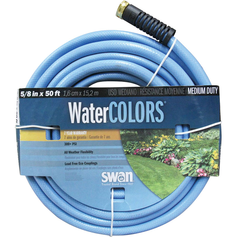 5/8" X 50' Swan Water Colors Medium Duty Garden Hose - Gebo's