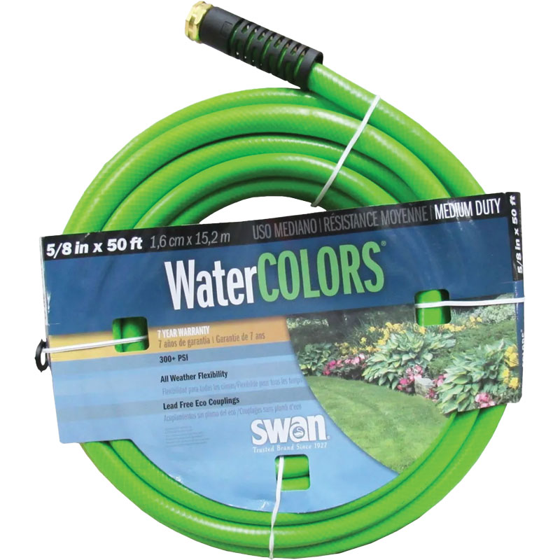 5/8" X 50' Swan Water Colors Medium Duty Garden Hose - Gebo's