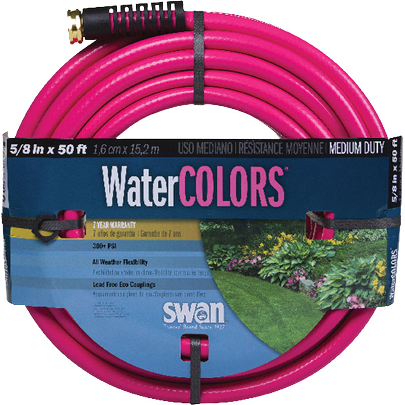 5/8" X 50' Swan Water Colors Medium Duty Garden Hose - Gebo's