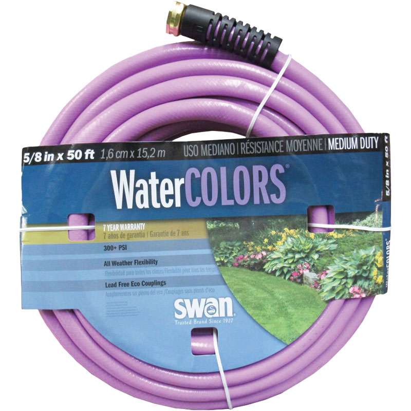 5/8" X 50' Swan Water Colors Medium Duty Garden Hose - Gebo's