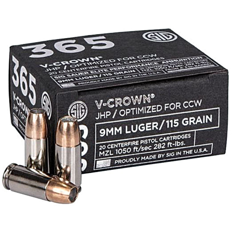 20 Ct. Sig Sauer 365 V Crown Ammunition - Gebo's