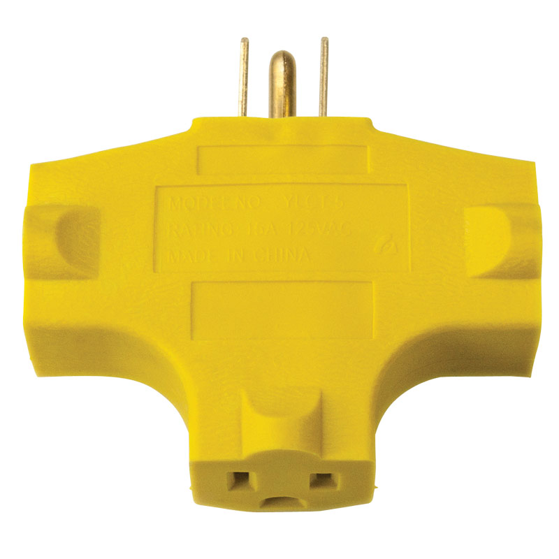 Power Zone Power Tap 90 Degree Triple Yellow - Gebo's