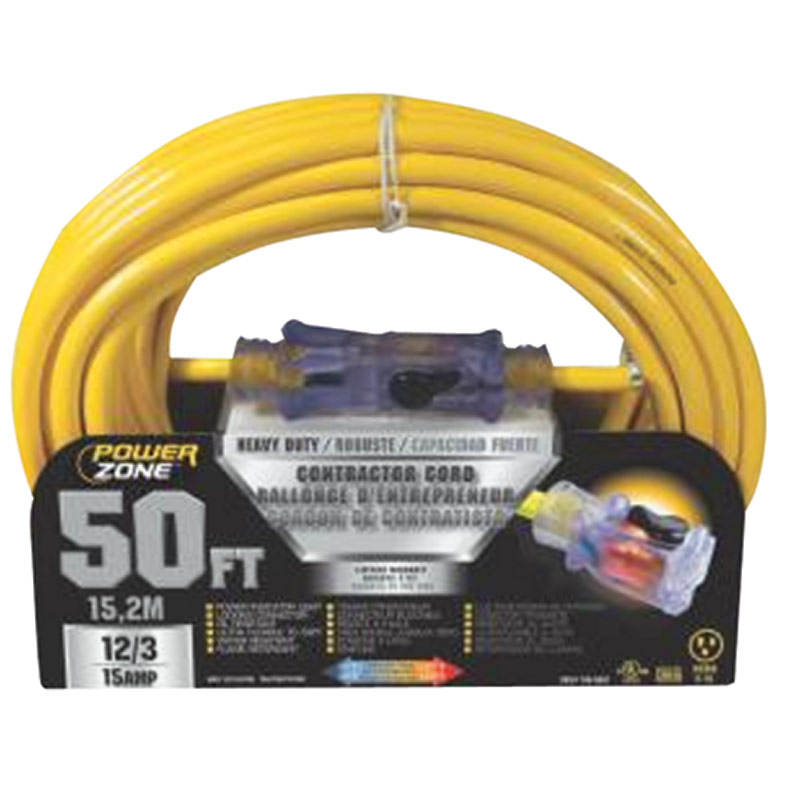 50' Powerzone 12/3 Extension Cord - Gebo's