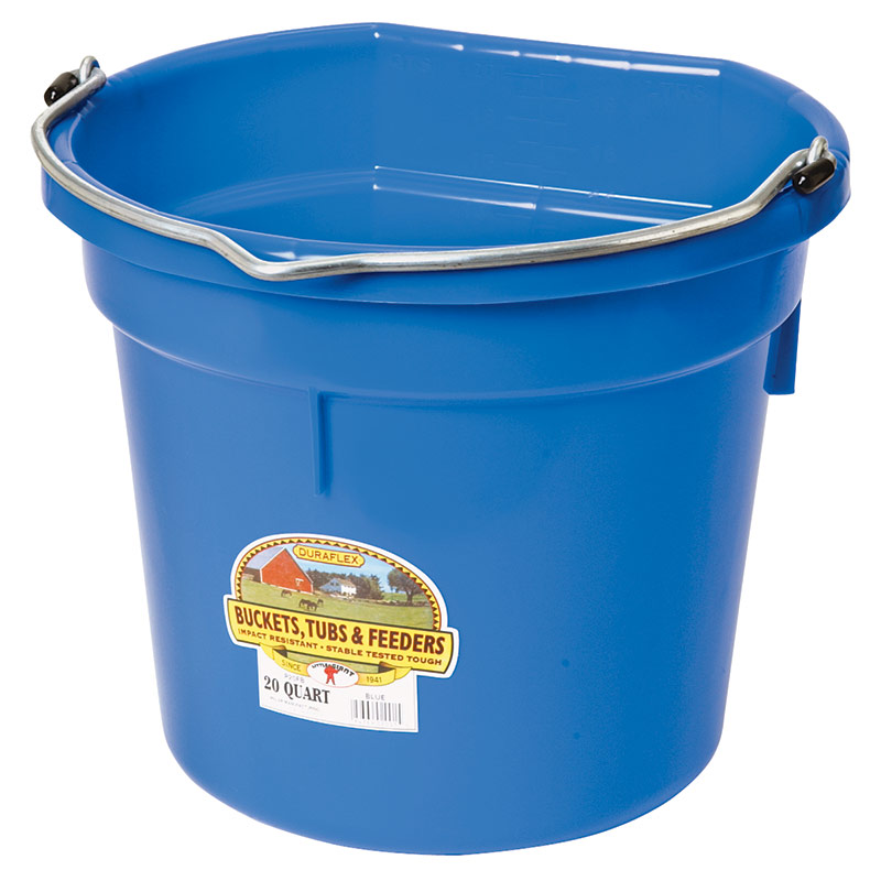 20 Qt. Little Giant Blue Flat Back Bucket - Gebo's