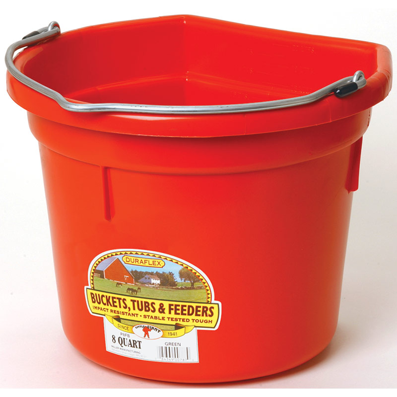 8 Qt. Little Giant Red Flat Back Bucket - Gebo's