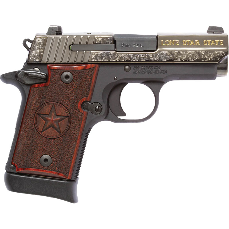 3" 9mm SIG 938 TX Gold Engraved 6+1 Rd. - Gebo's