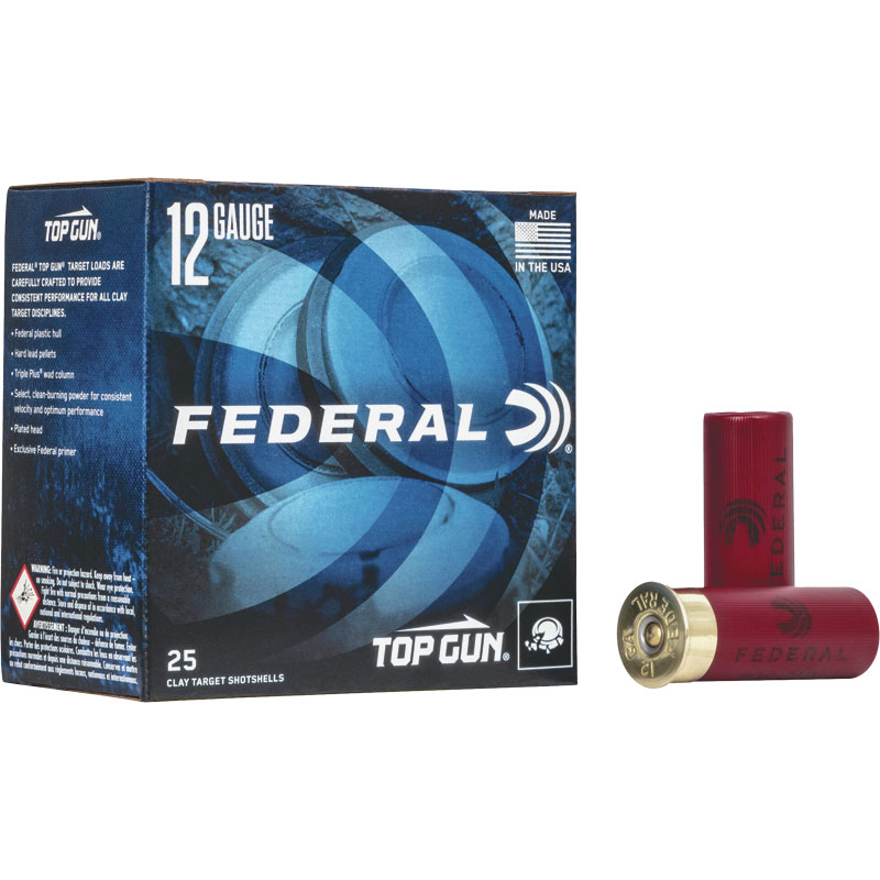 25 Rds. Federal Premium Ammunition Top Gun 12 Gauge Clay Target ...